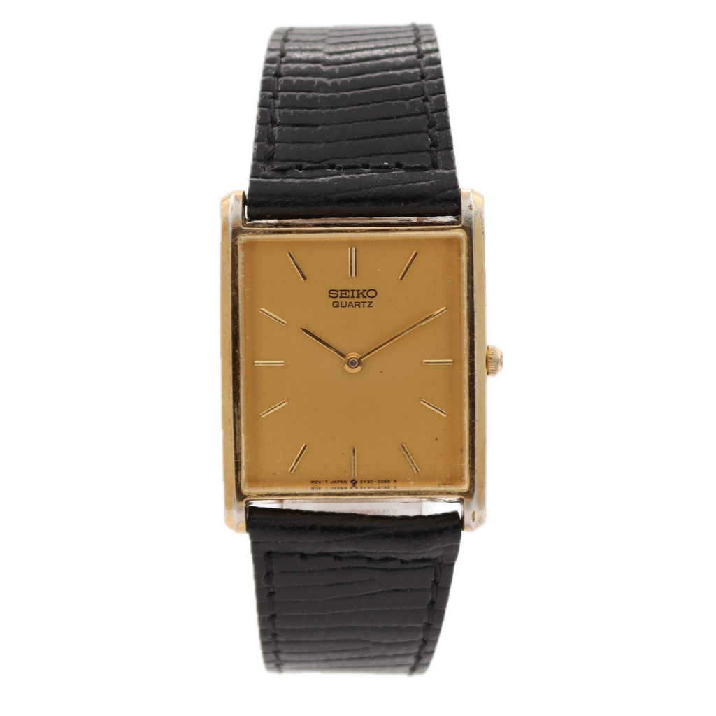 Vintage 25mm Seiko 5Y30-5088R Tank Style Men's Quartz Wristwatch Japan