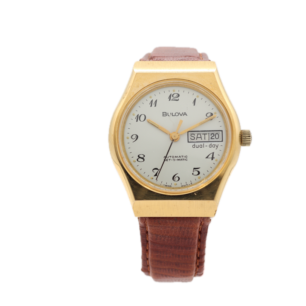 Vintage 34mm Bulova Dual Day Set-O-Matic Men's Automatic Wristwatch Sw