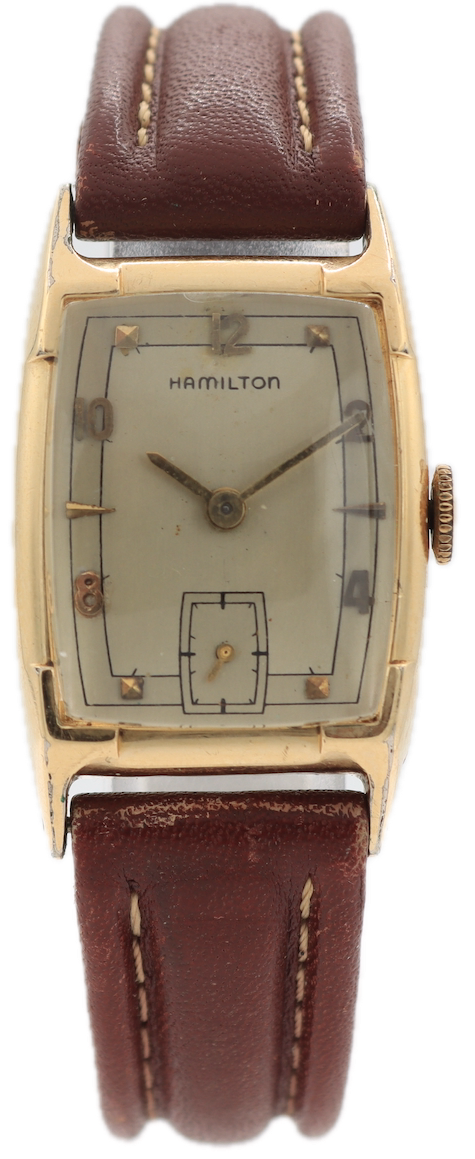 Vintage Hamilton Stuart Men's Mechanical Wristwatch 982 USA 14k Gold F