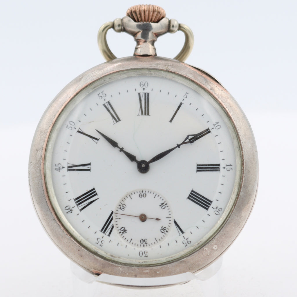 Antique 16s Cyrus G.T. Engraving 15j Mechanical Pocket Watch .800 Silv