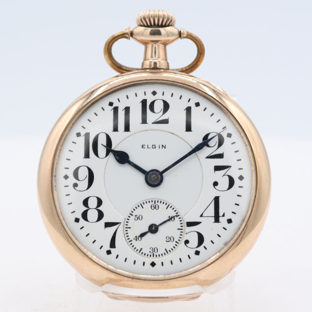 Antique 16s 1921 Elgin Father Time Mechanical Pocket Watch 454 20 Year