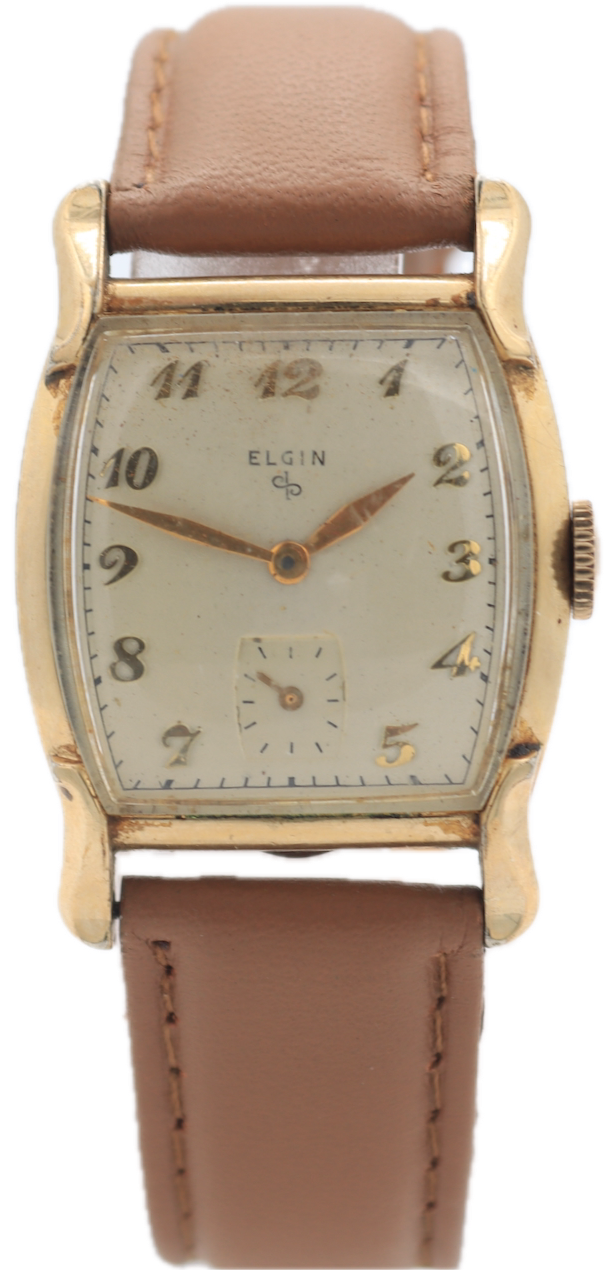 Vintage Elgin 6732X Men's Mechanical Wristwatch 554 USA Steel & 10k RG