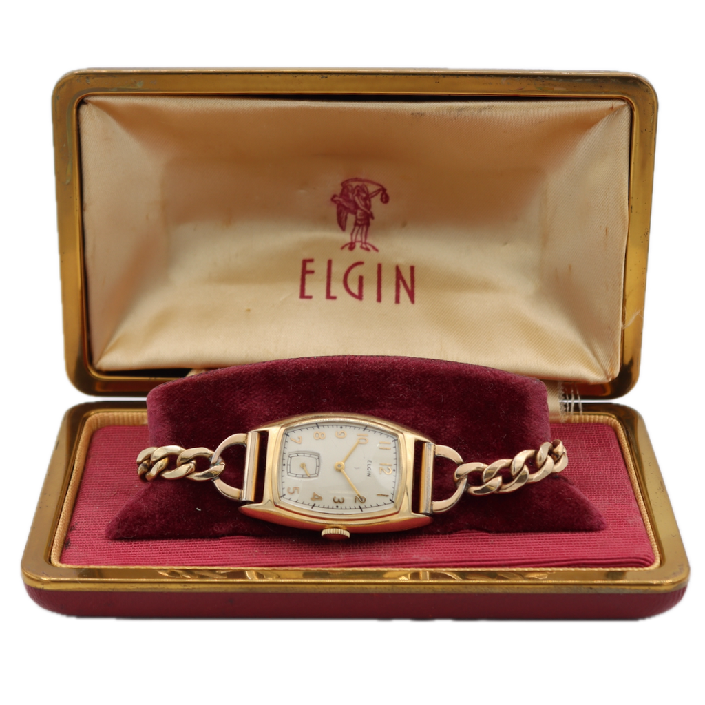 Vintage Elgin Curved Deluxe 15 Jewel Men's Mechanical Wristwatch USA 1