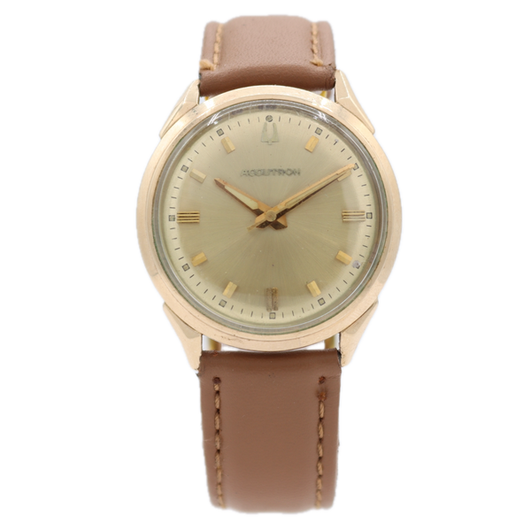 Vintage 34mm 1966 Accutron Sunburst Men's Tuning Fork Wristwatch 214 U