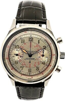 Vintage 36.5mm Lockwood Men's Clamshell Chronograph Wristwatch Venus 1