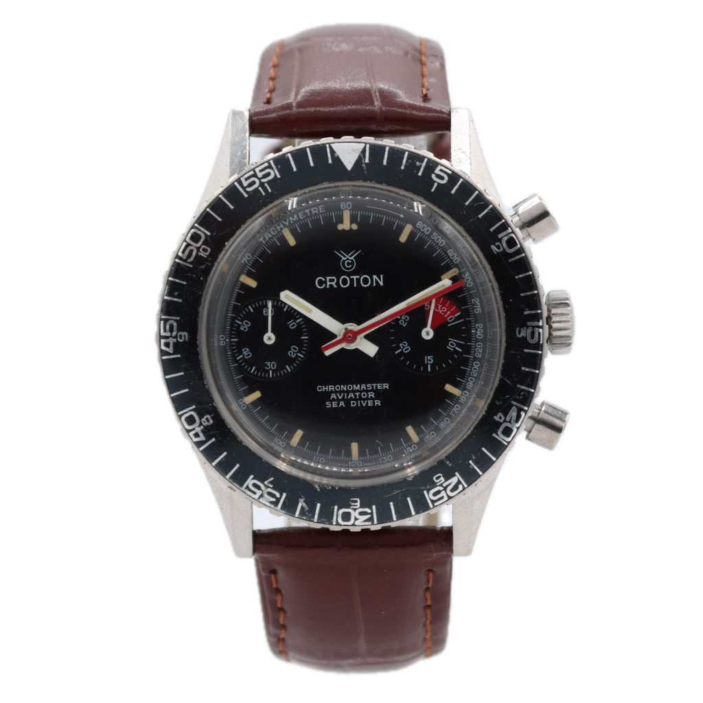 Vintage Croton Chronomaster Aviator Sea Diver Men's Chronograph Wristw