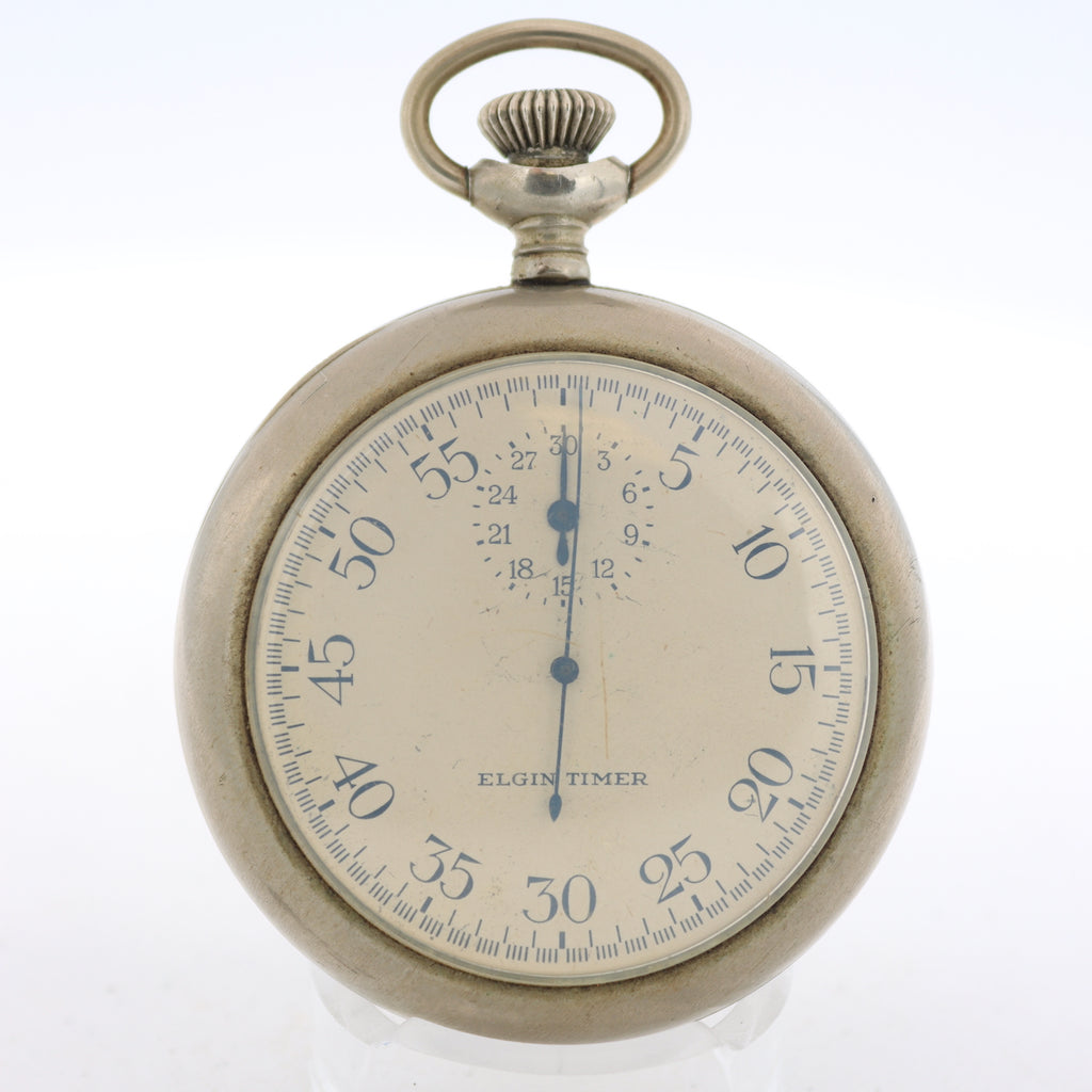 Antique 16 Size Elgin 7 Jewel Mechanical Stop Watch 469 USA Runs for R